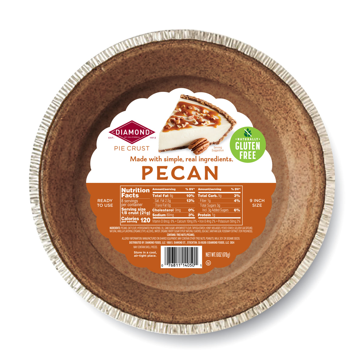 Ready to Use Pecan Pie Crust - Gluten Free – Diamond Nuts Store