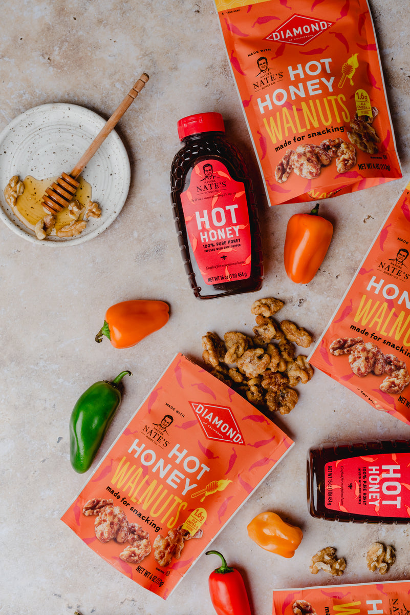 Hot Honey Snack Walnuts (Made with Nature Nate's Honey) – Diamond Nuts ...