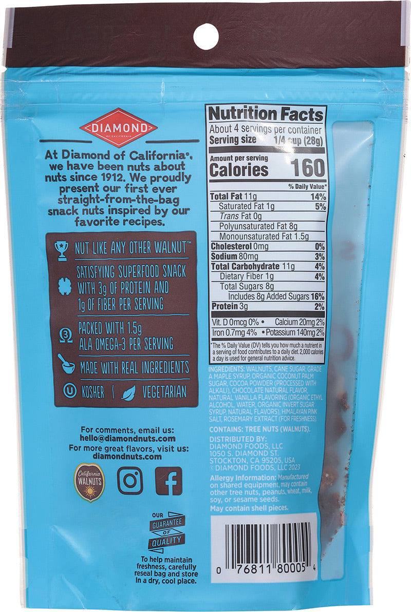 Salted Dark Chocolate Snack Walnuts – Diamond Nuts Store